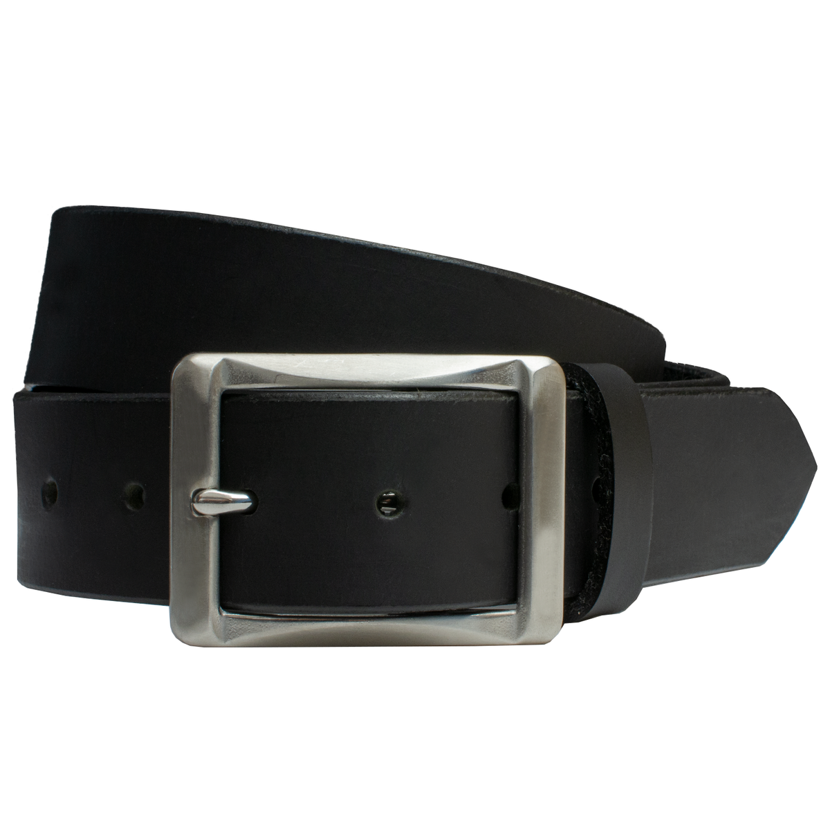 Site Manager Black Leather Work Belt | Stainless Steel | USA Made ...